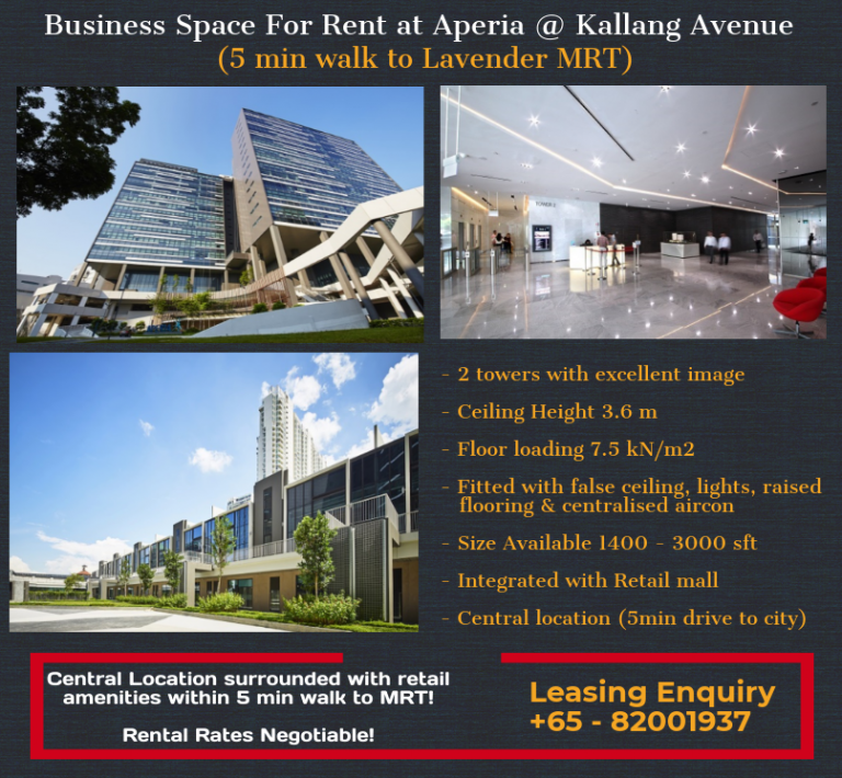 Aperia Office For Rent Next to Lavender MRT - Many Amenities